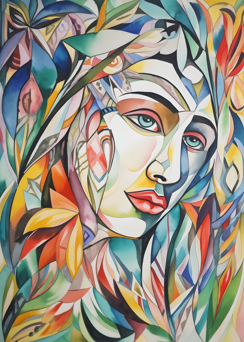 'Abstract Art Women' Poster, picture, metal print, paint by Makadur ...