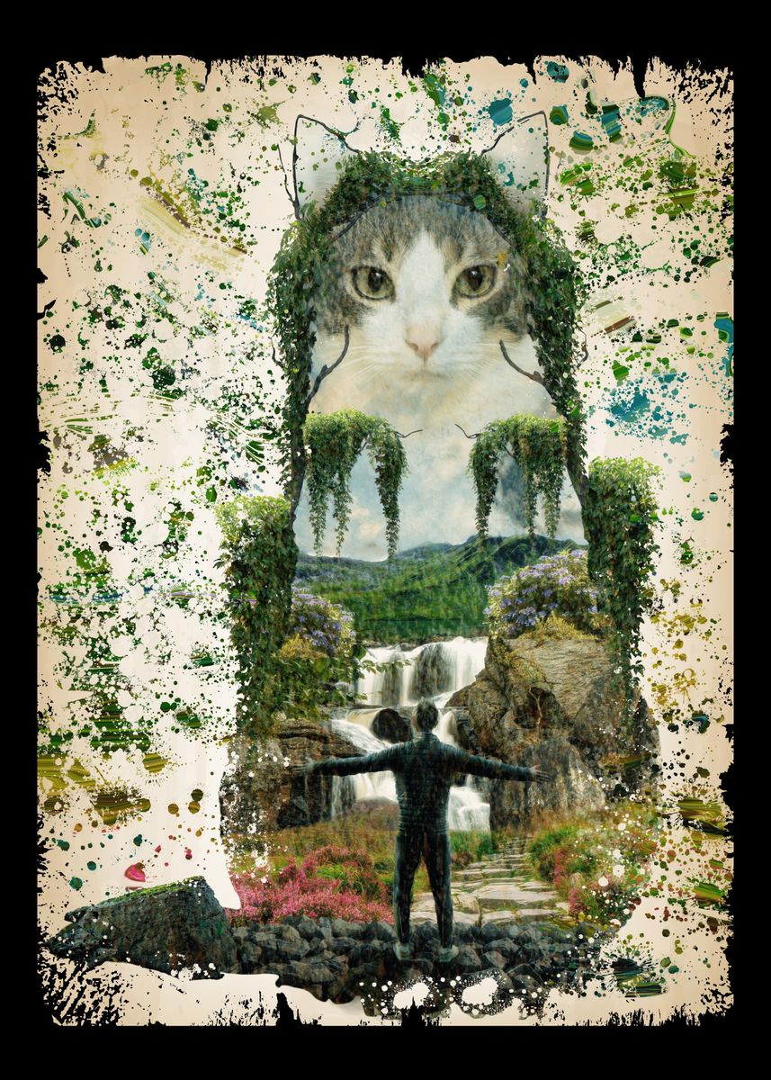 'Cat Nature Lover' Poster, picture, metal print, paint by ...