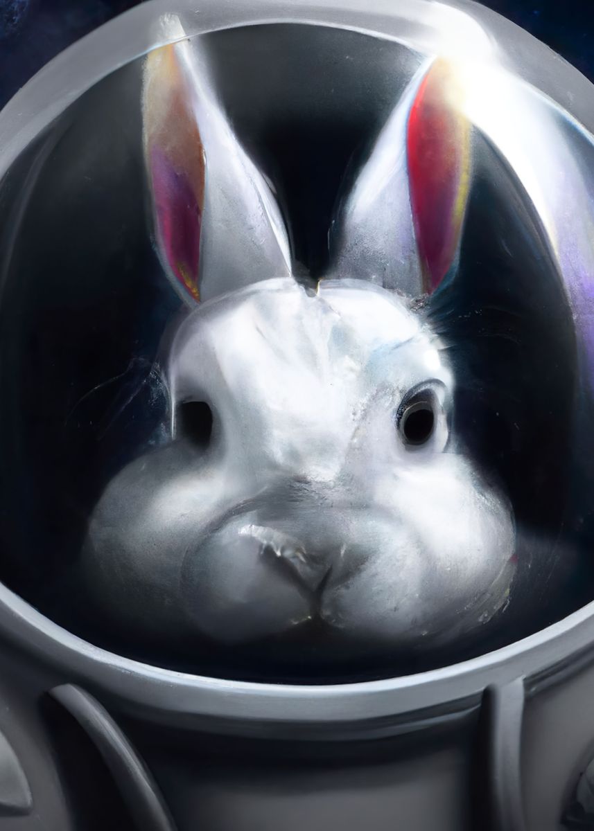 'Rabbit in Space' Poster, picture, metal print, paint by maxdesign ...