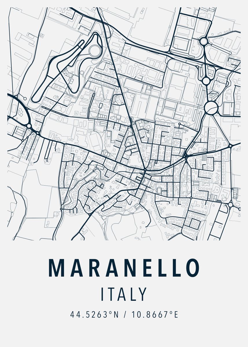 'maranello simple map' Poster, picture, metal print, paint by Denise ...