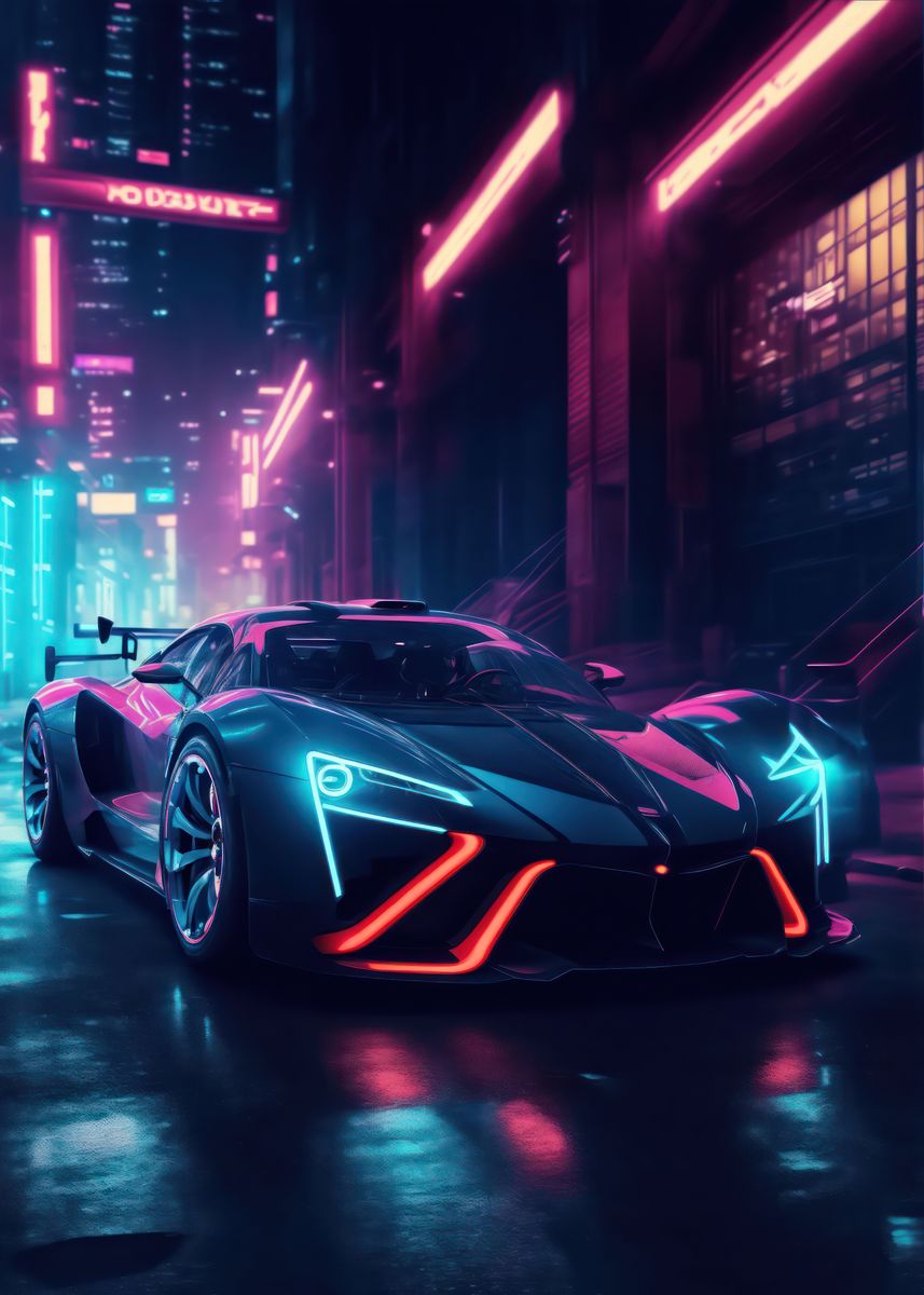 'Underground Sports Car' Poster, picture, metal print, paint by ...