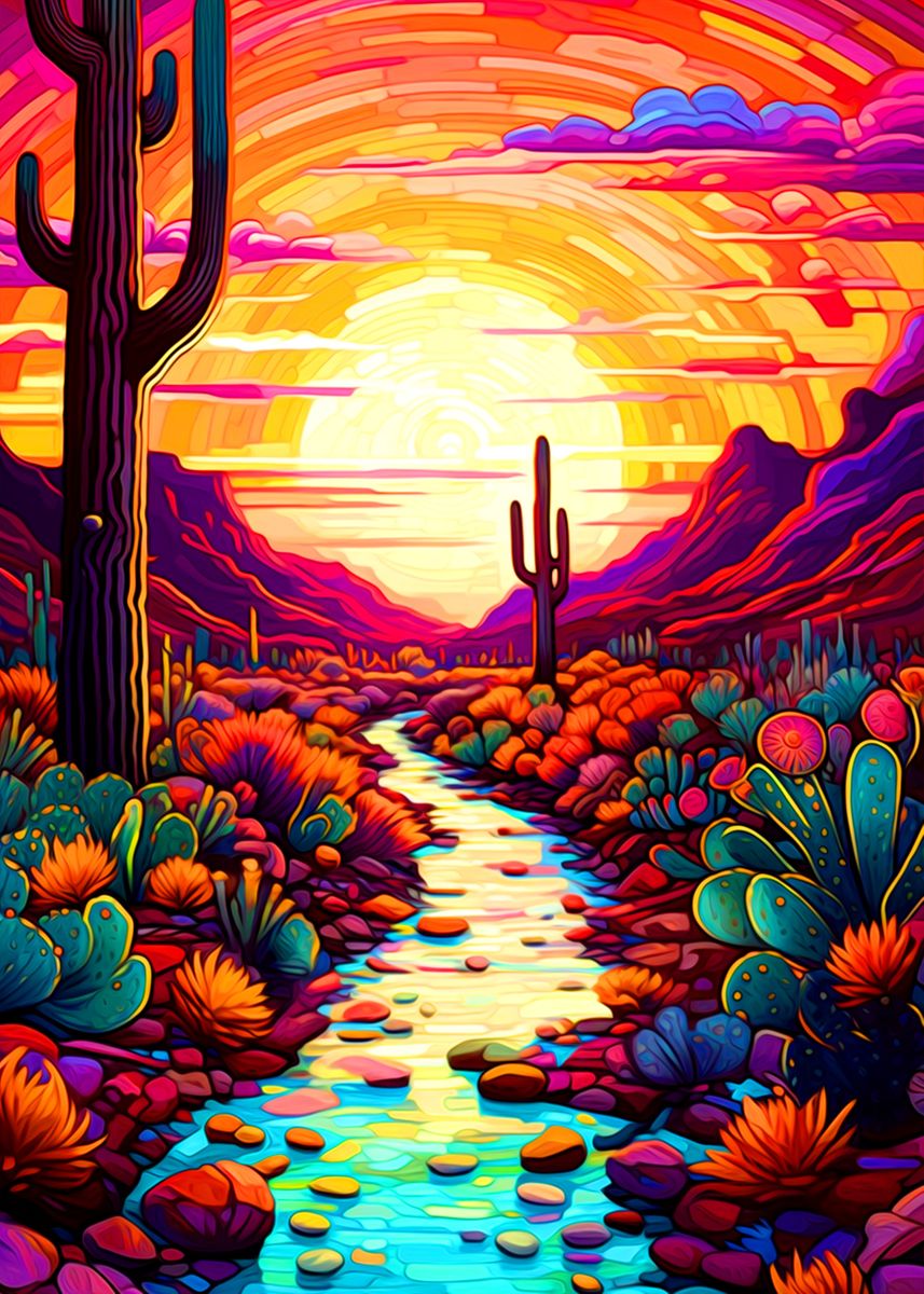 'Colorful Landscape' Poster, picture, metal print, paint by Le ha ...