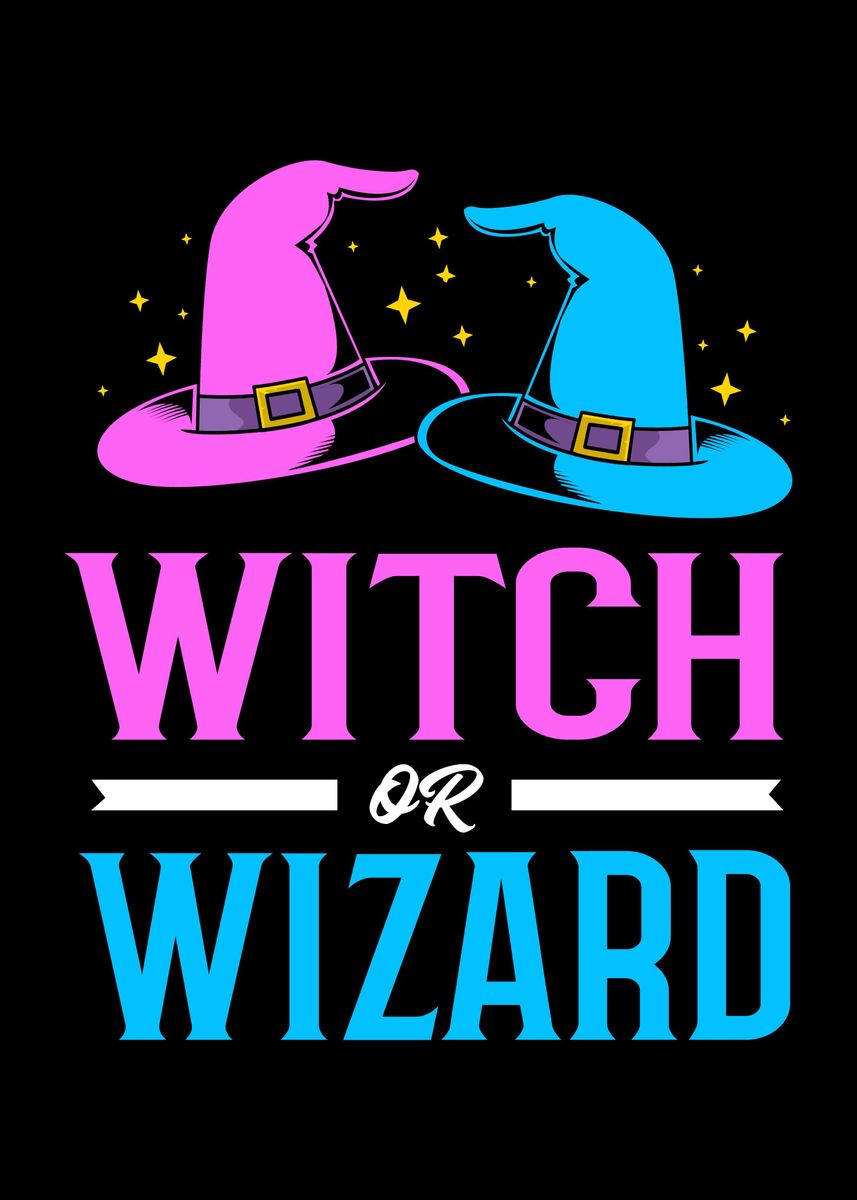'Witch Or Wizard' Poster, picture, metal print, paint by FunnyGifts ...