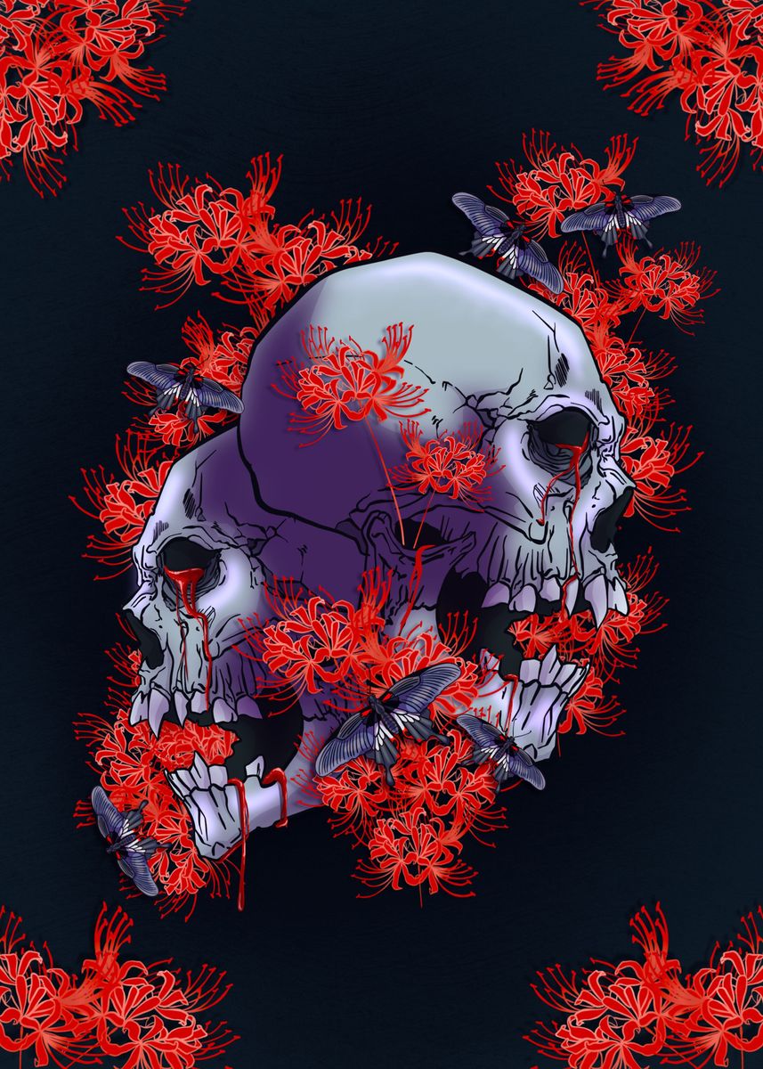 'Death Lily Skull' Poster, picture, metal print, paint by KruemelAnni ...