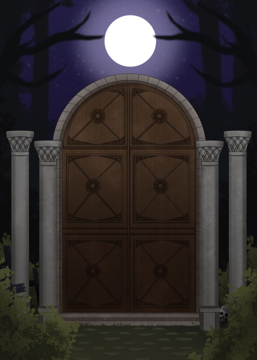 'Beyond the moonlight gates' Poster, picture, metal print, paint by ...