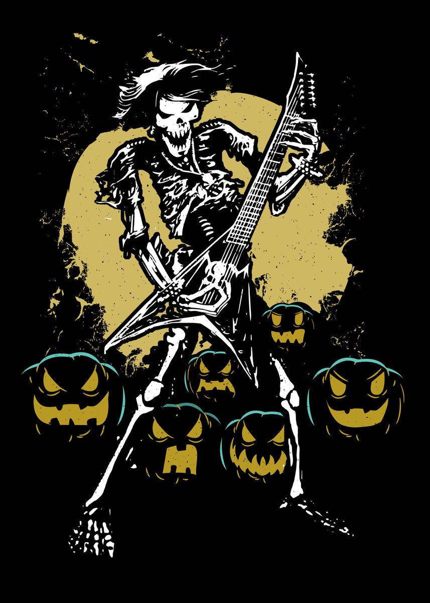 'Metal and Rock Halloween ' Poster, picture, metal print, paint by ...