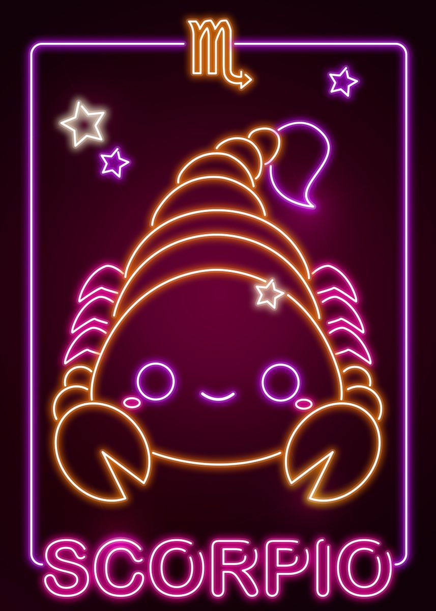 'Kawaii Scorpio Sign' Poster, picture, metal print, paint by Donnie ...