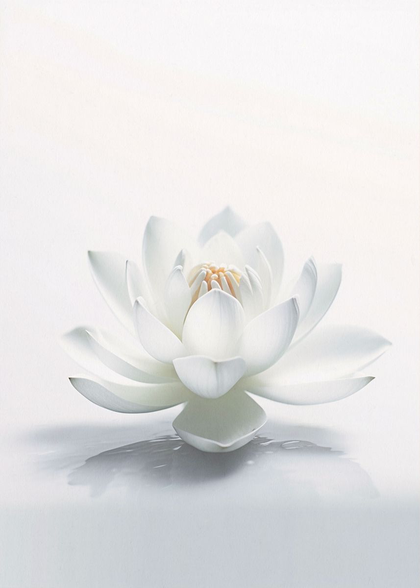 'White Zen Calming Lotus ' Poster, picture, metal print, paint by Star ...