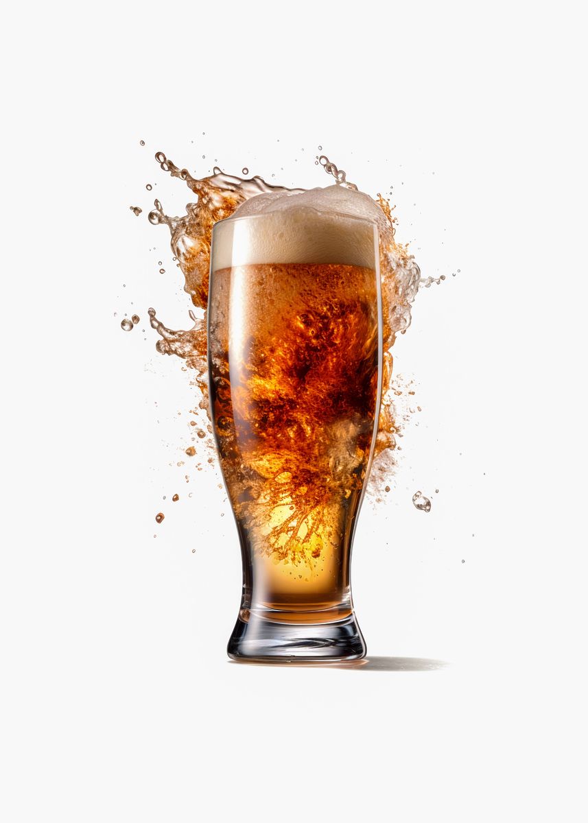 'Beer Explosion Drink' Poster, picture, metal print, paint by Art and ...