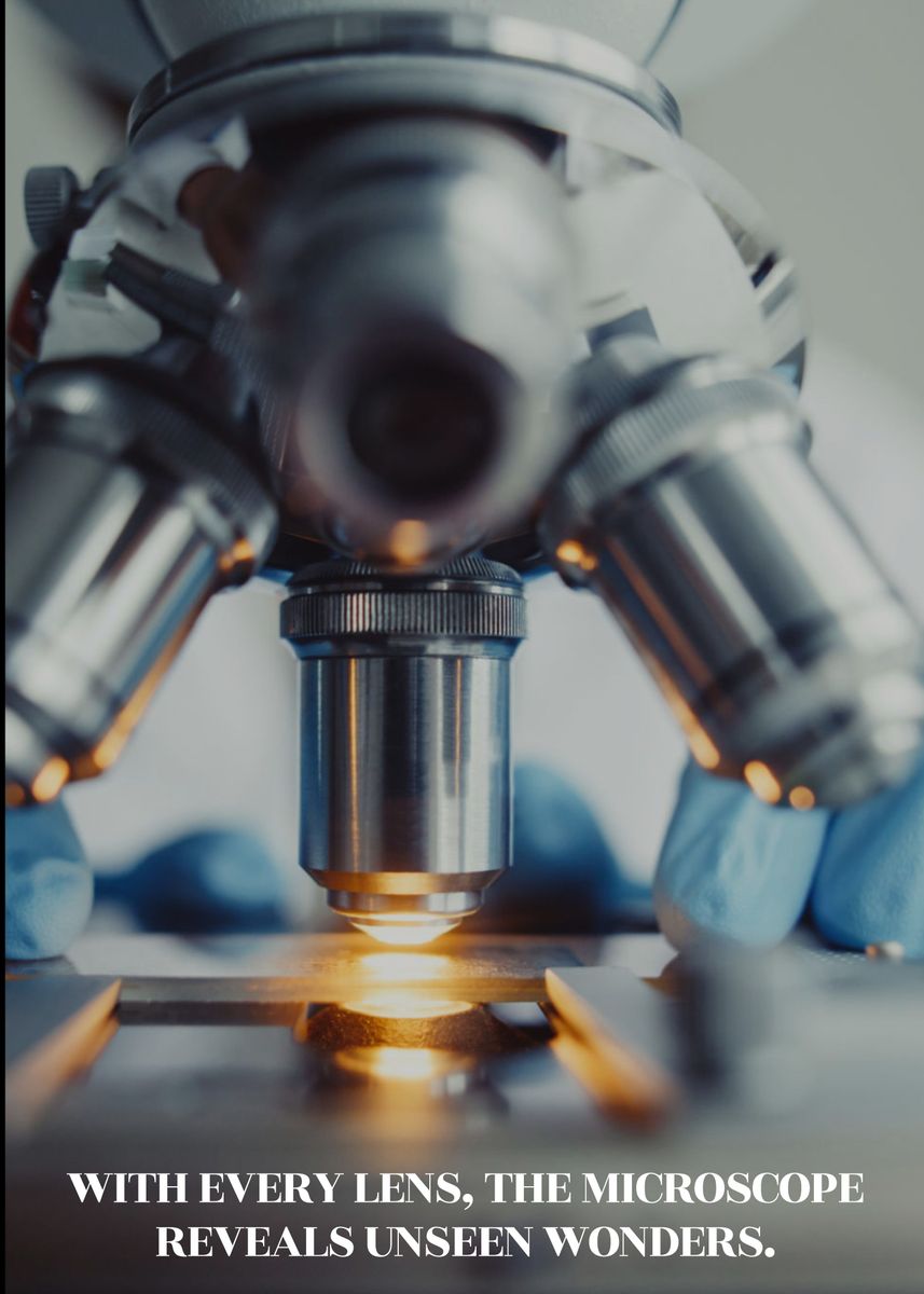 'Microscopes Lens Reveals ' Poster, picture, metal print, paint by AKAI ...