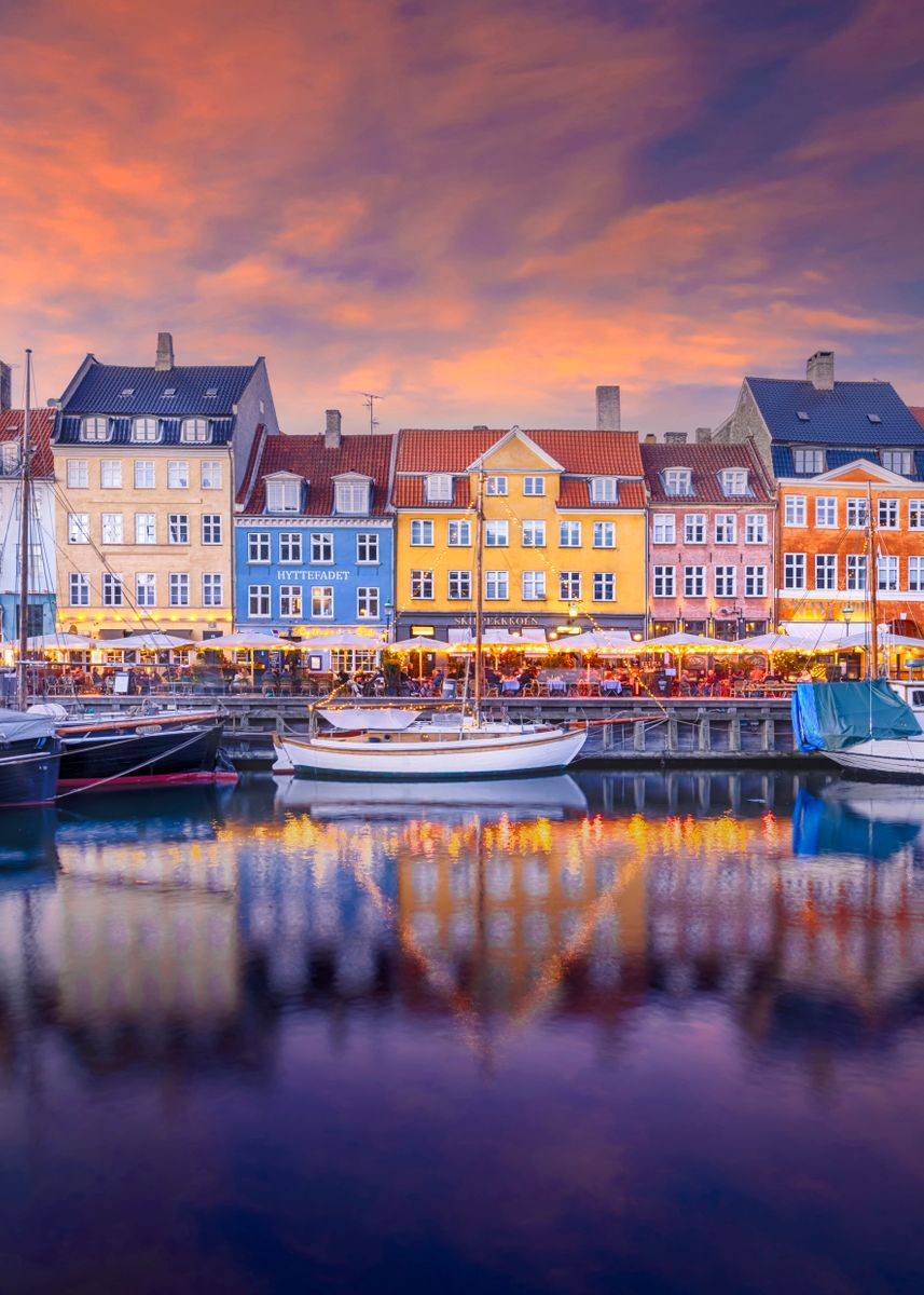 'COPENHAGEN Lovely Evening' Poster by Melanie Viola | Displate