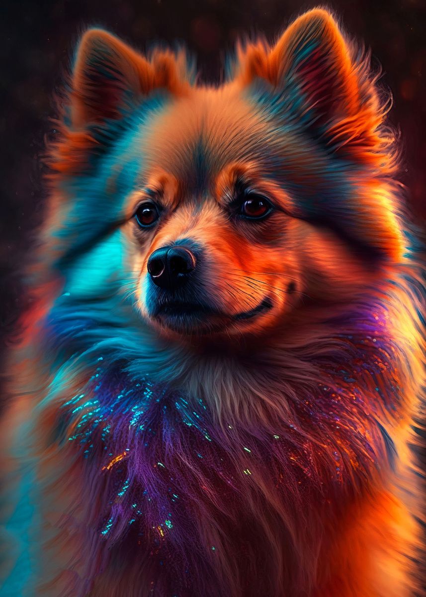 'Pitzanian Spitz Dog' Poster, picture, metal print, paint by Plasse ...
