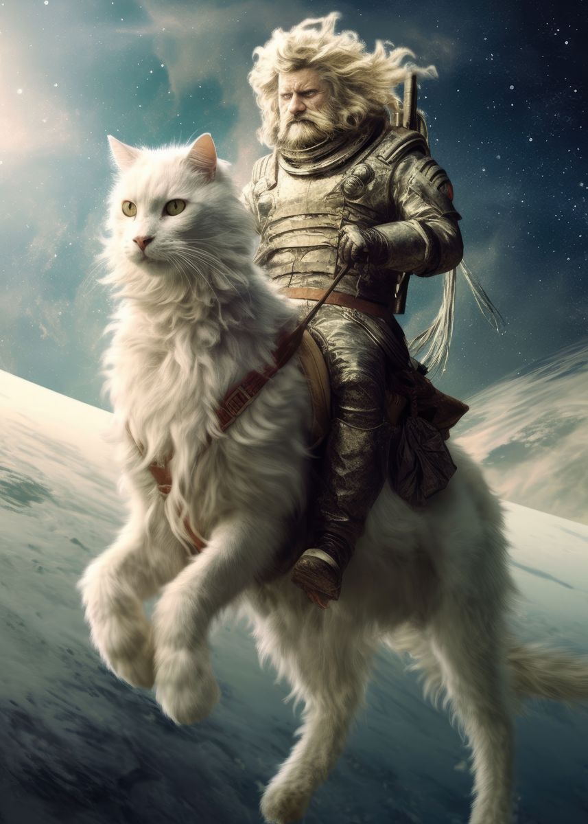 'Cat Horse Knight' Poster by Jensen Art | Displate