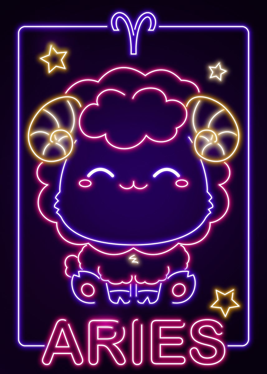 'Kawaii Aries Sign' Poster, picture, metal print, paint by Donnie ...