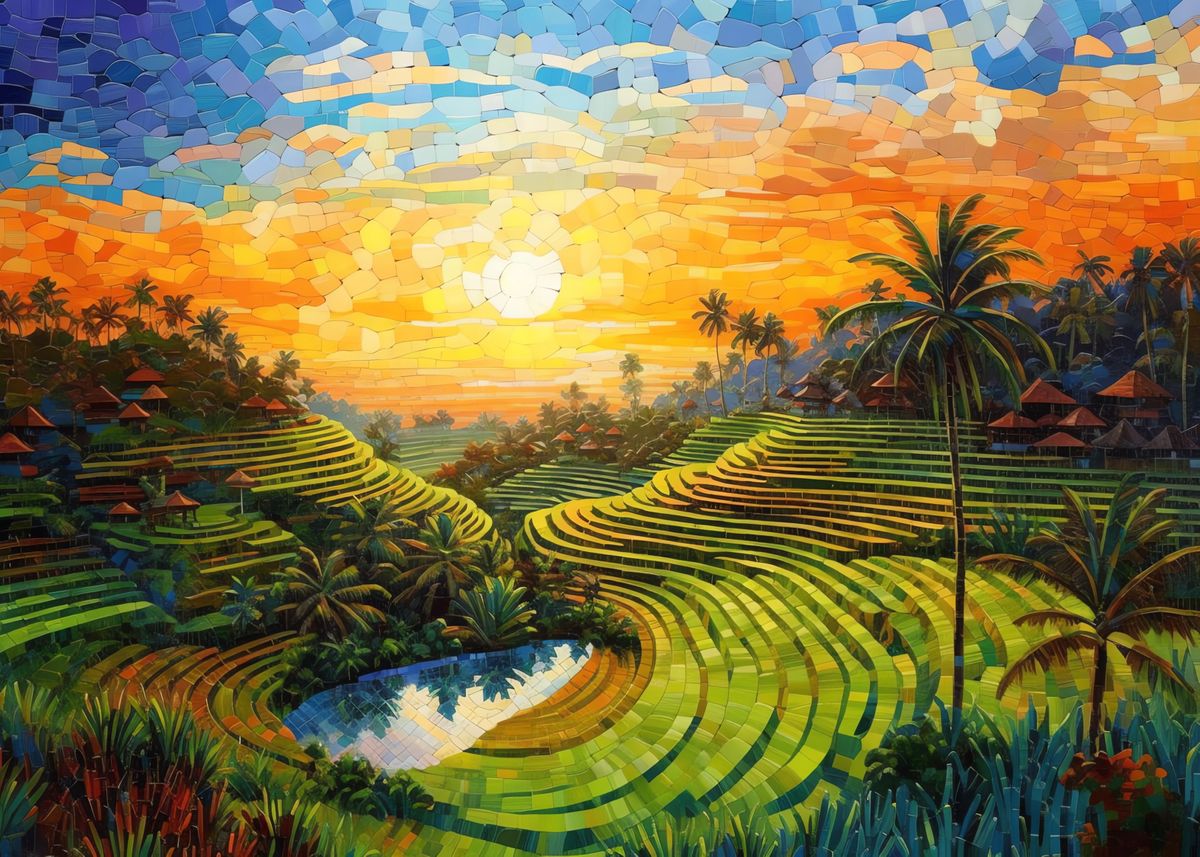 'Bali Rice Terraces' Poster by Wind in My Hair | Displate
