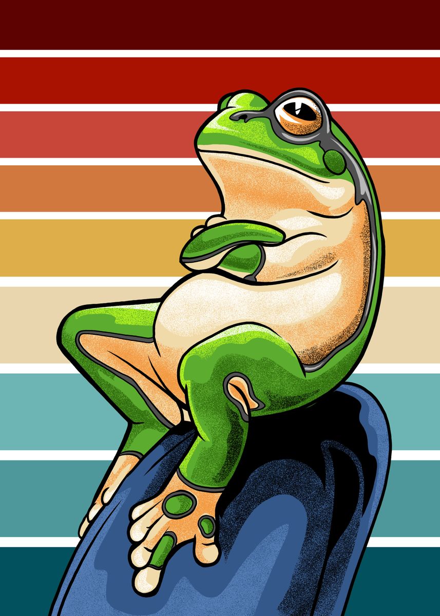 'Smug Frog Meme' Poster, picture, metal print, paint by Adam Project ...