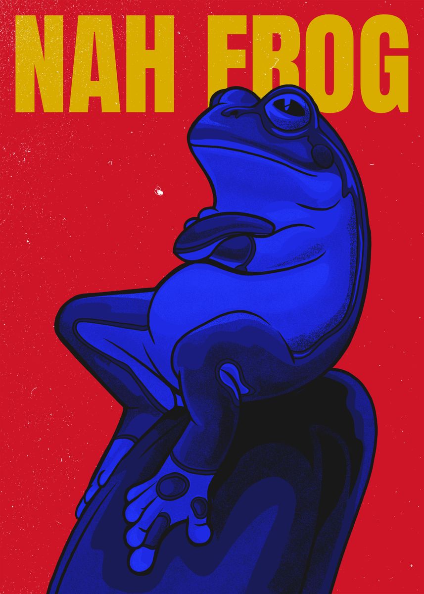 'Funny Nah Frog' Poster, picture, metal print, paint by Adam Project ...