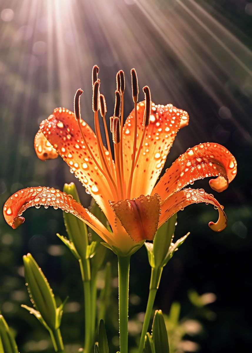 'Tiger Lily With Spring' Poster, picture, metal print, paint by Chung ...