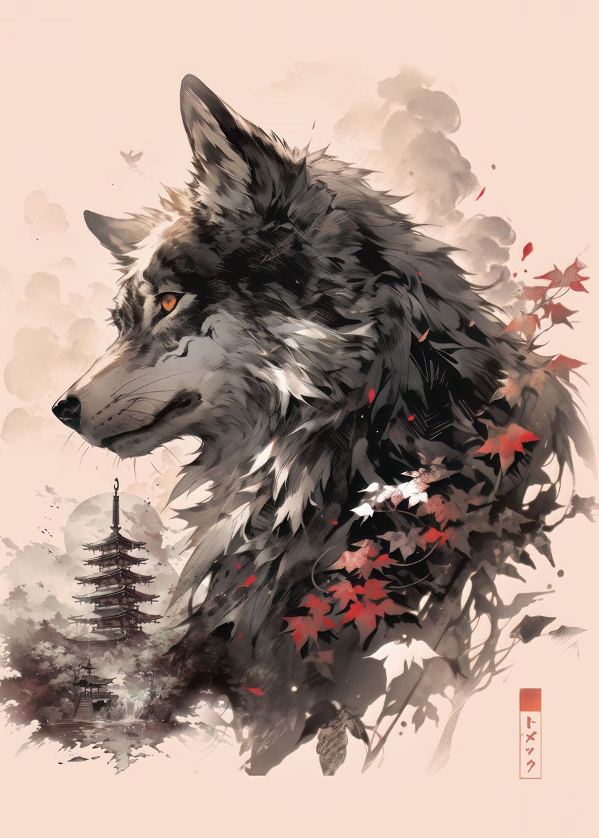 'Wolf' Poster, picture, metal print, paint by Tomasz Dąbek | Displate