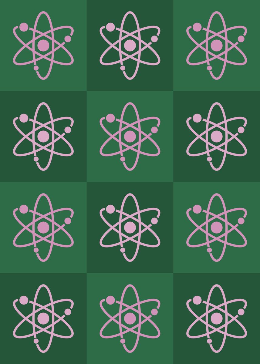 'Atom Science Icons Pop Art' Poster, picture, metal print, paint by ...