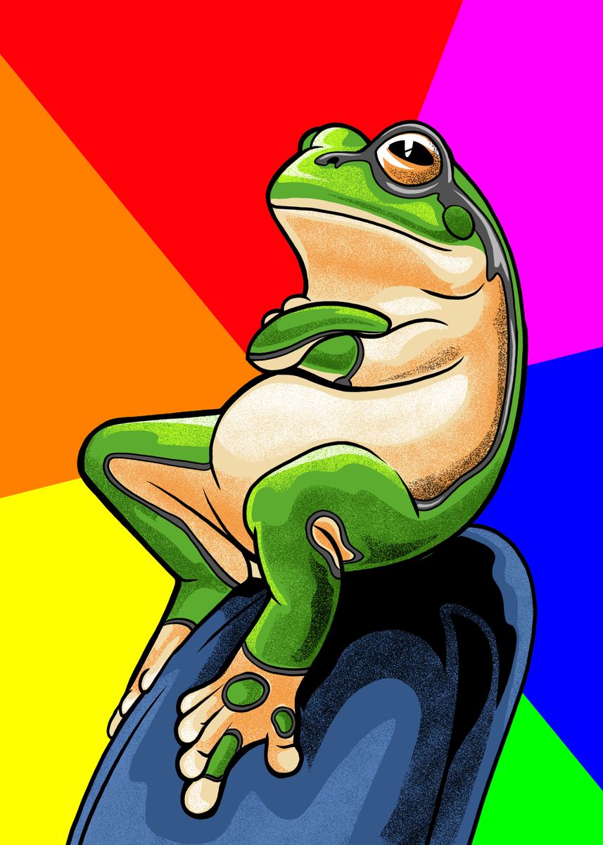 'Nah Frog Meme' Poster, picture, metal print, paint by Adam Project ...