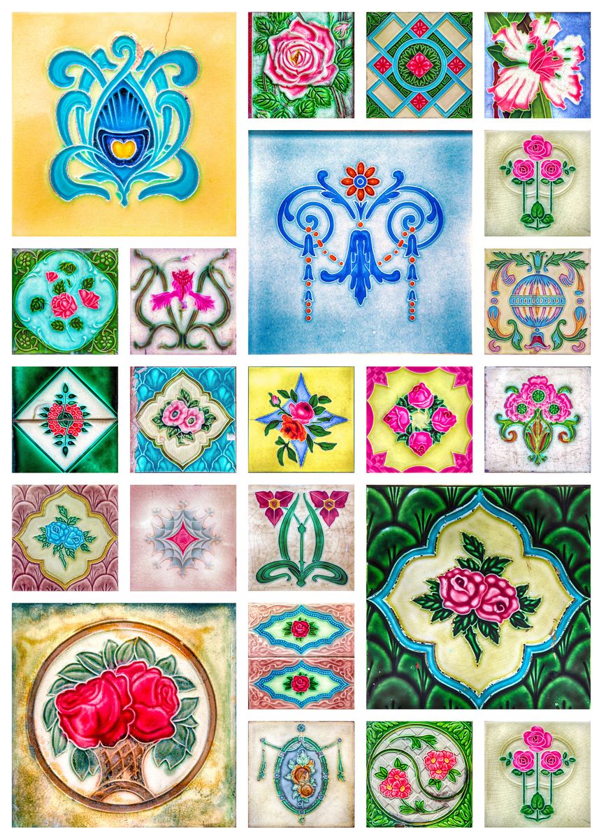 'Peranakan Tiles 3' Poster, picture, metal print, paint by John ...