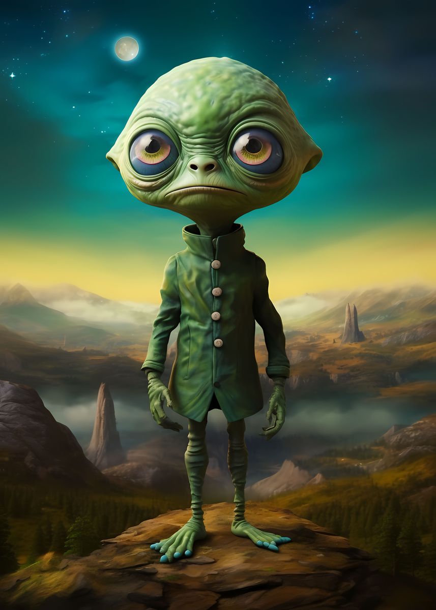 'Alien Dude 02' Poster, picture, metal print, paint by Misty Allen ...