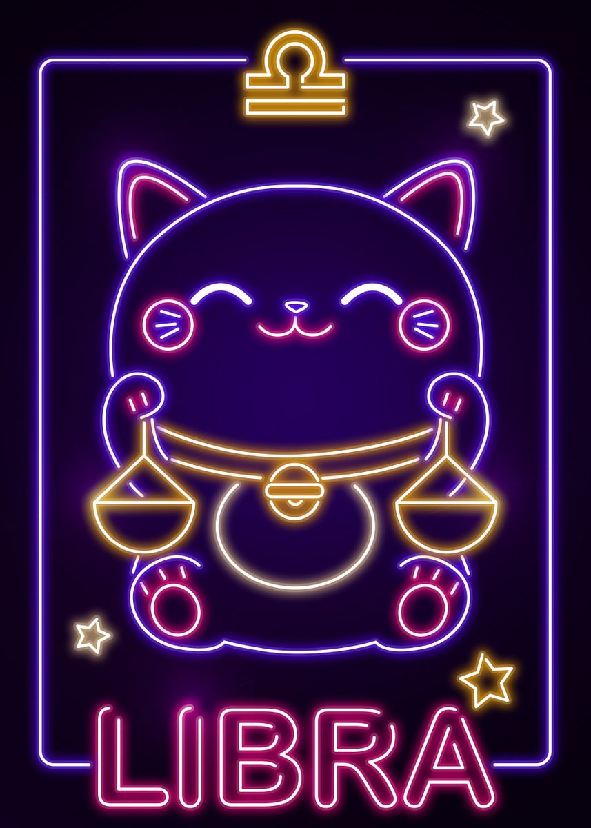 'Kawaii Libra Sign' Poster, picture, metal print, paint by Donnie ...
