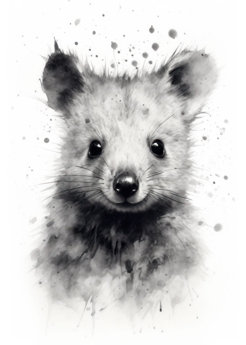 'Quokka Beauty Watercolor' Poster, picture, metal print, paint by Usama ...
