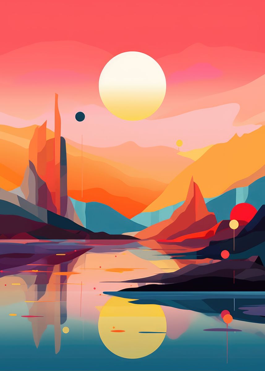 'Serene Sunset' Poster by JON HUGHES | Displate