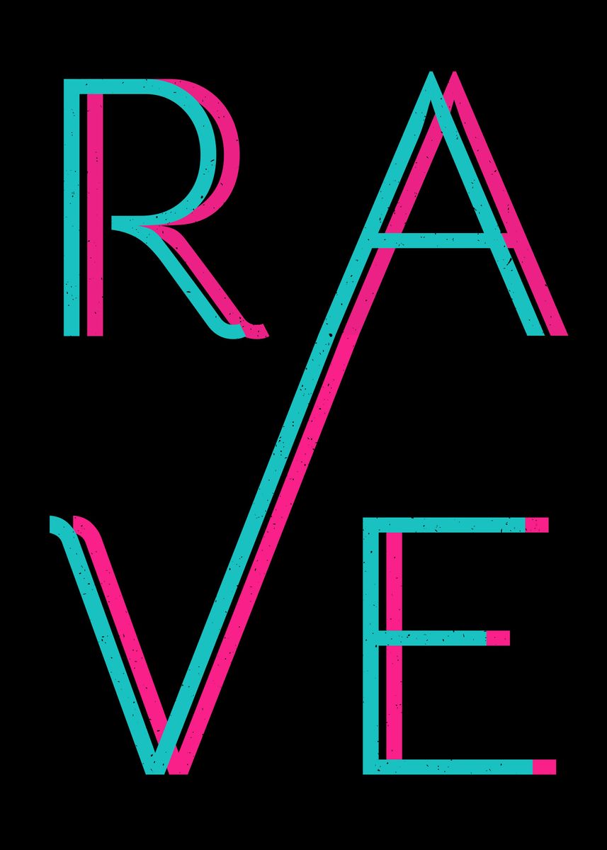 'RAVE Techno Love' Poster, picture, metal print, paint by Chris Feil ...