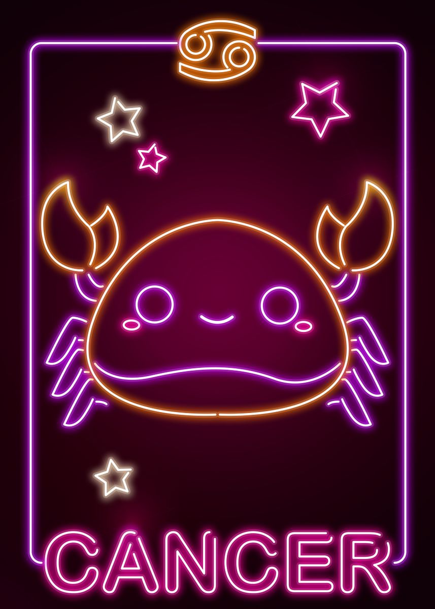 'Kawaii Cancer Sign' Poster, picture, metal print, paint by Donnie ...