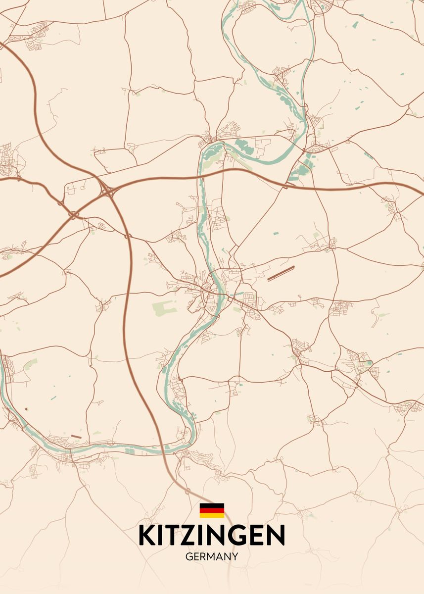 'Kitzingen DE' Poster, picture, metal print, paint by IMR Designs ...