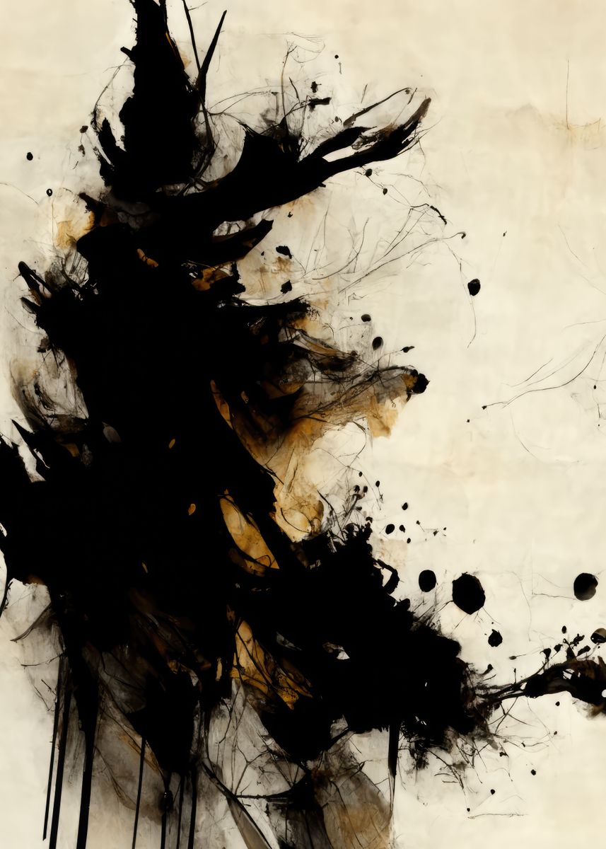 'Sumi e ink texture' Poster, picture, metal print, paint by MCAshe Art ...