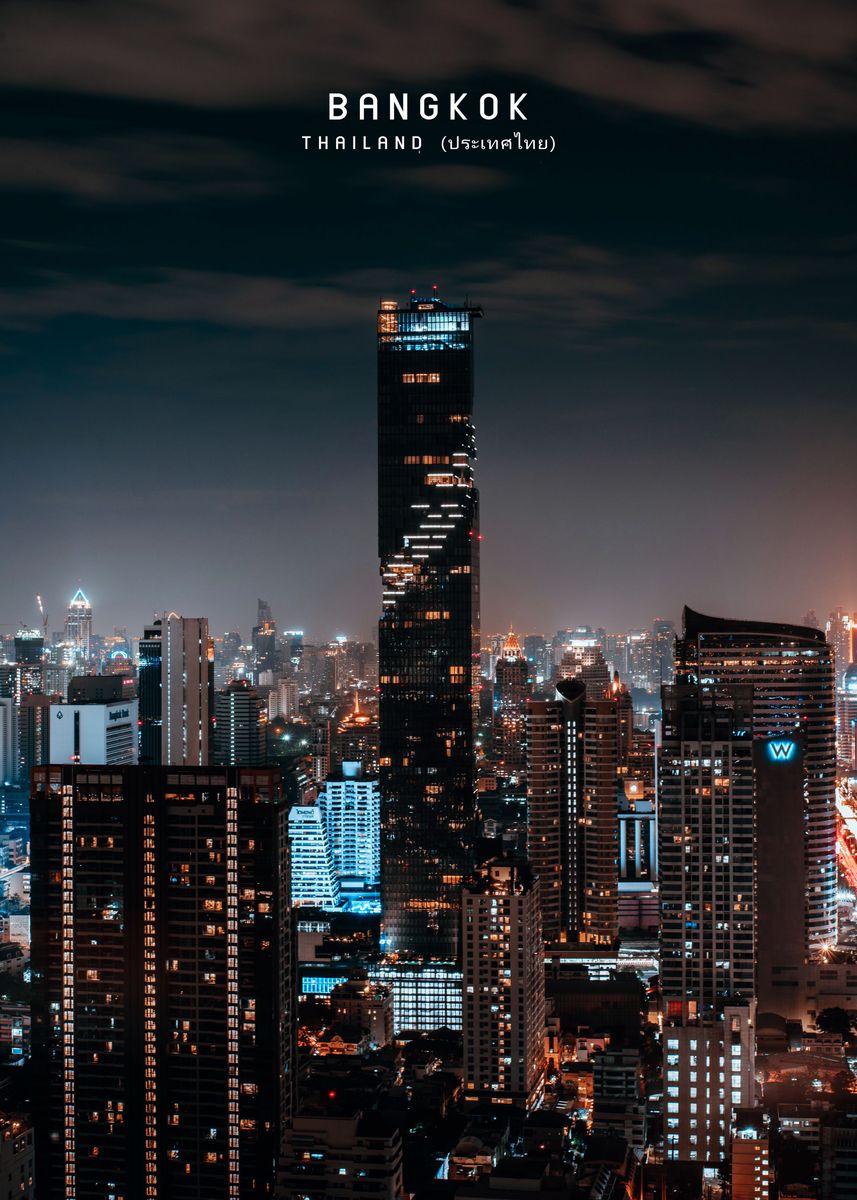 'Bangkok ' Poster, picture, metal print, paint by Famous City | Displate