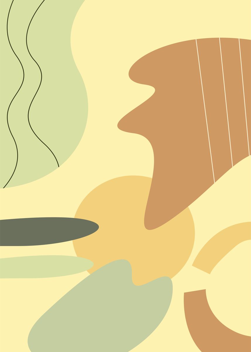 'abstract shape pastel' Poster, picture, metal print, paint by Ratna ...