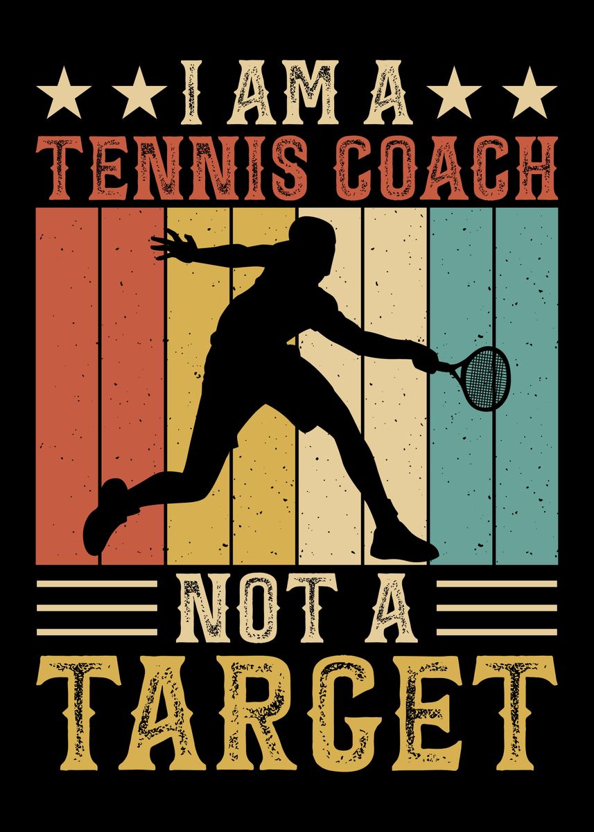 'Funny Tennis Coach' Poster, picture, metal print, paint by ...