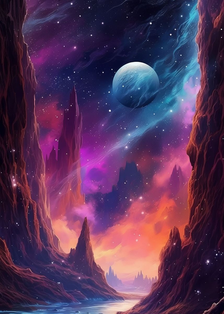 'Beautiful Moon' Poster, picture, metal print, paint by Angela Kawai ...