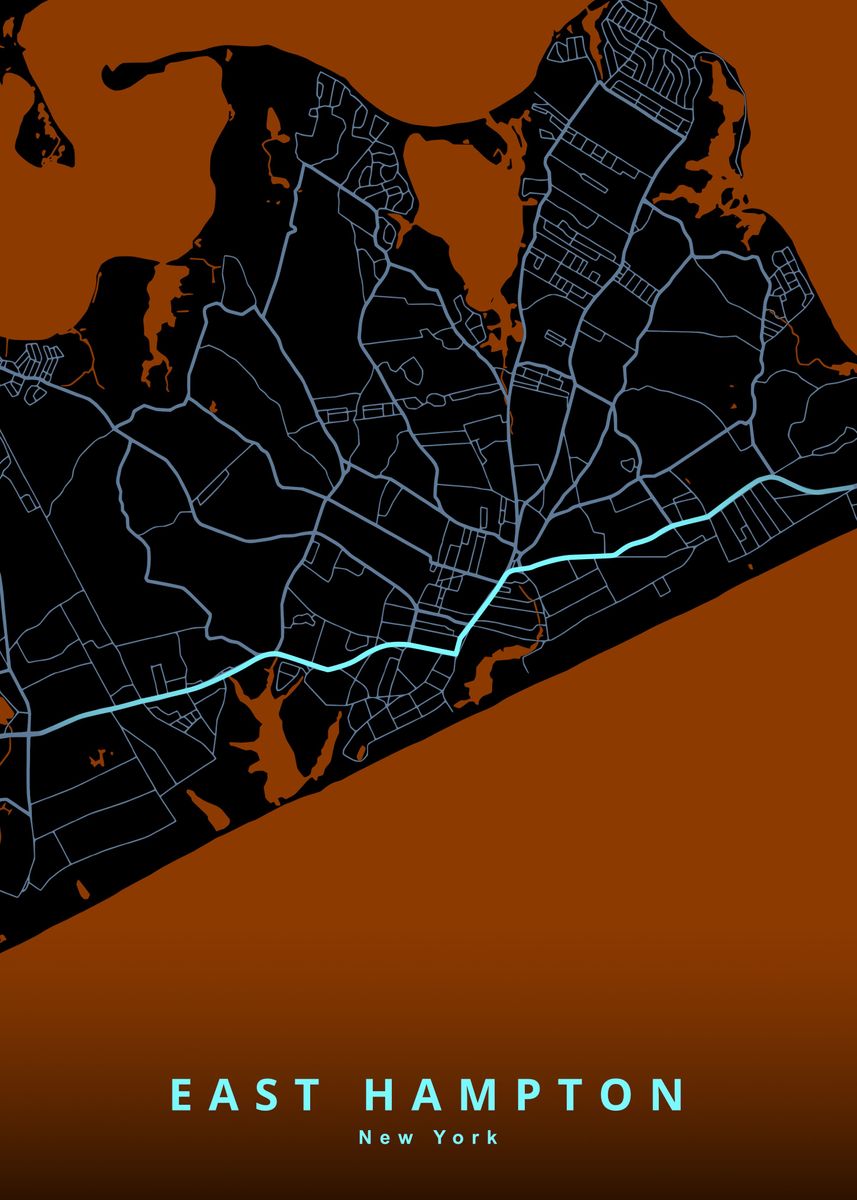 'East Hampton' Poster, picture, metal print, paint by Deeo | Displate