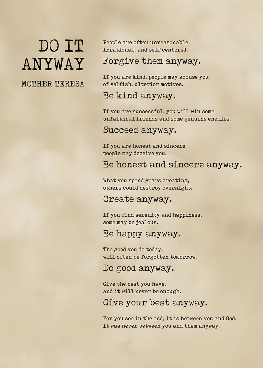 'Do it anyway' Poster, picture, metal print, paint by Rois Lois | Displate