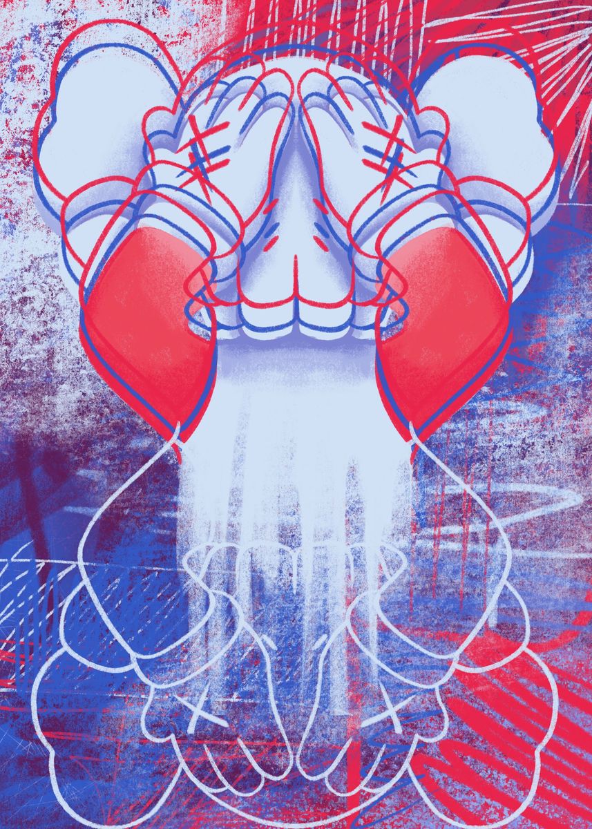 'Unique abstract color kaws' Poster by masn | Displate