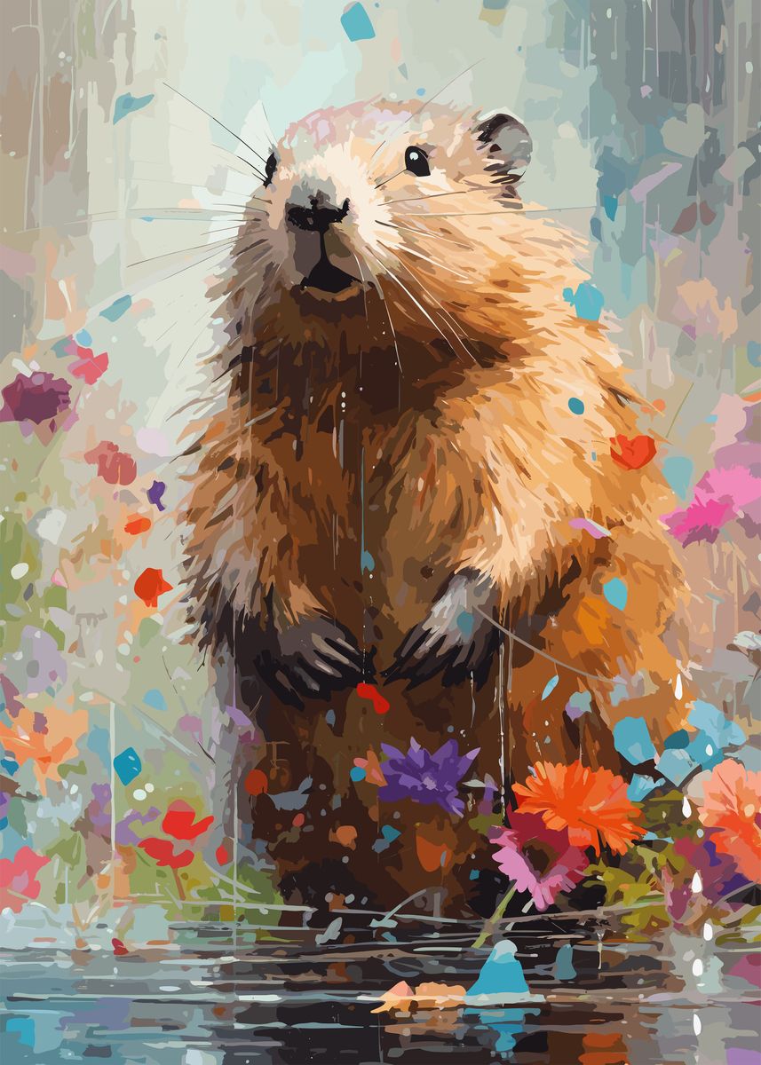 'American Beaver' Poster, picture, metal print, paint by Cool Worker ...