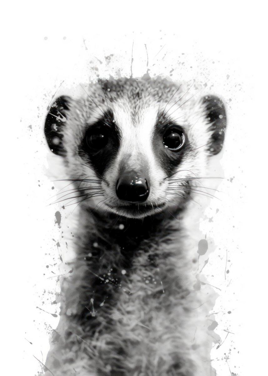 'Meerkat Beauty Black Ink' Poster by Usama Design | Displate
