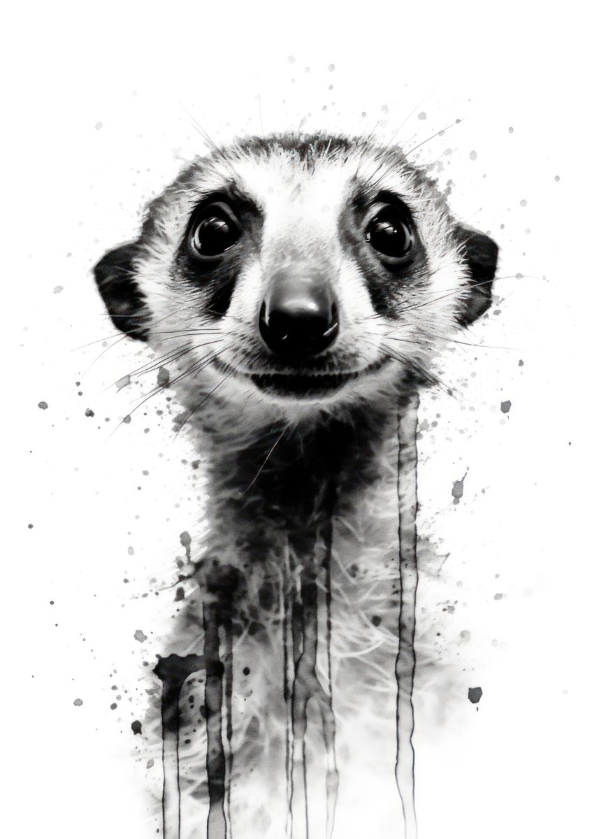 'Meerkat Beauty Watercolor' Poster, picture, metal print, paint by ...