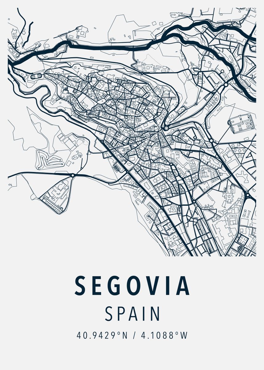 'segovia simple map' Poster, picture, metal print, paint by Denise ...