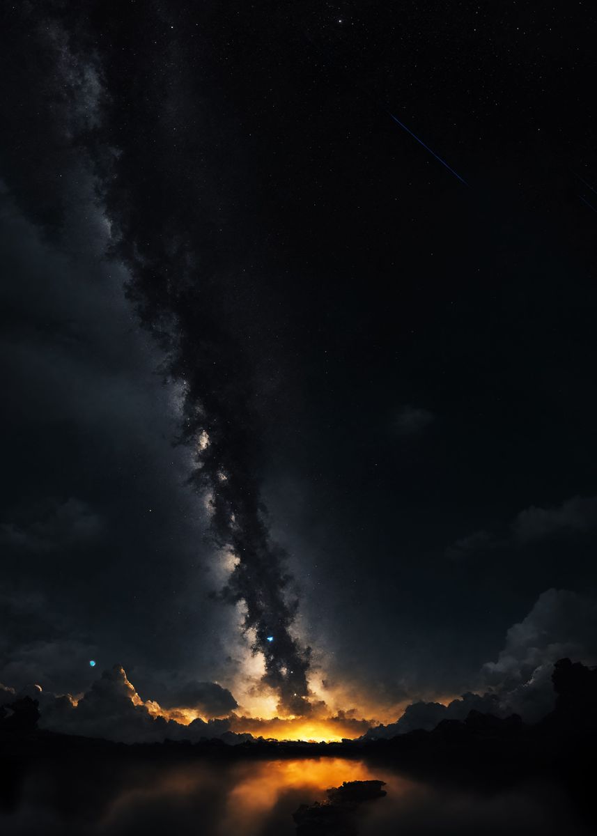 'Starry sky at sunset' Poster, picture, metal print, paint by Lukasz ...