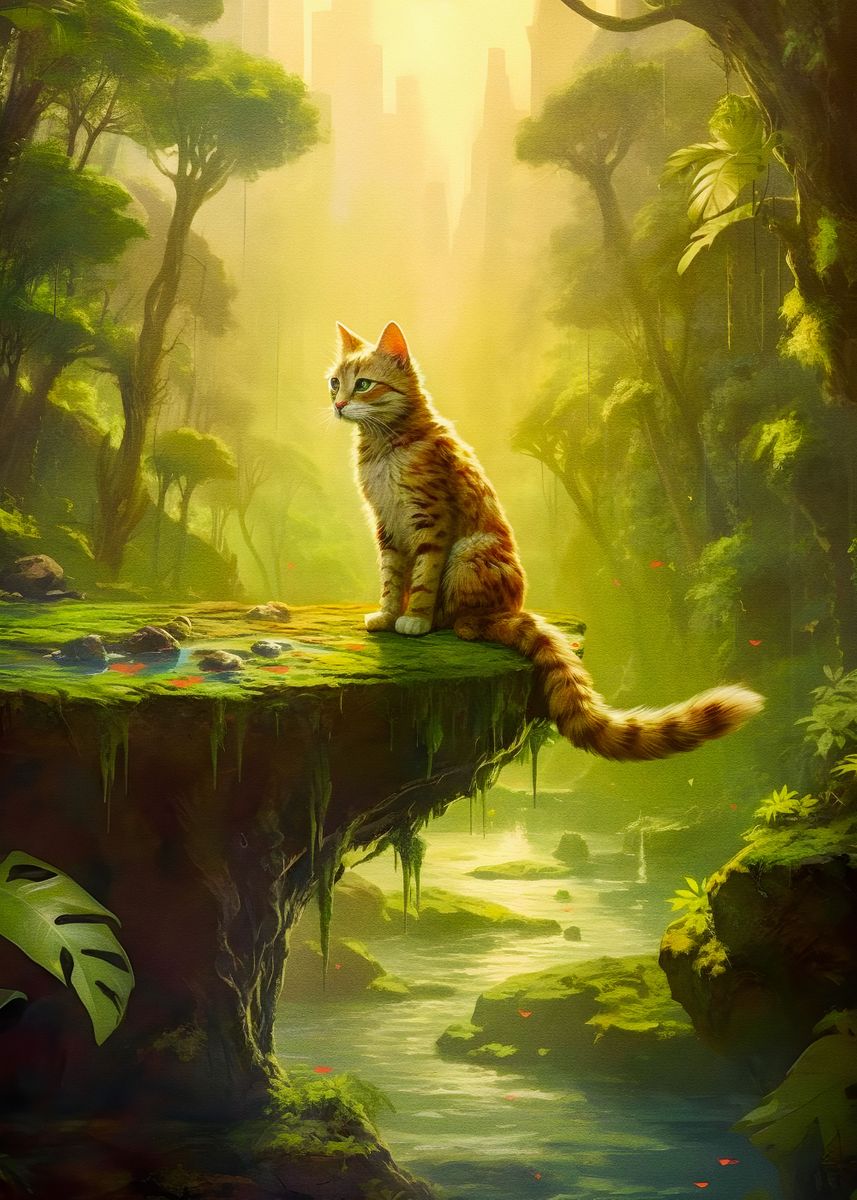 'Cat in the nature' Poster by Elz art | Displate