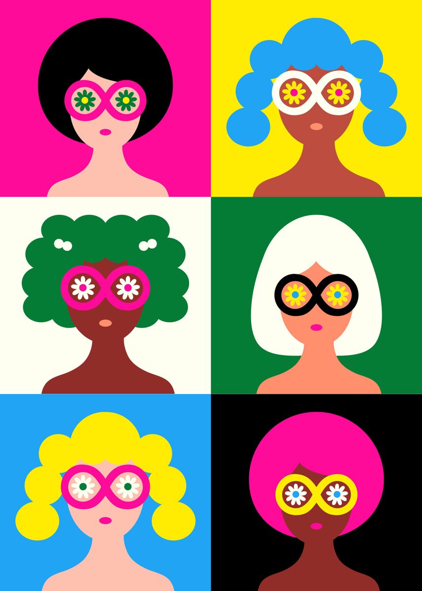 'Colorful Women' Poster, picture, metal print, paint by Cheryl Windsor ...