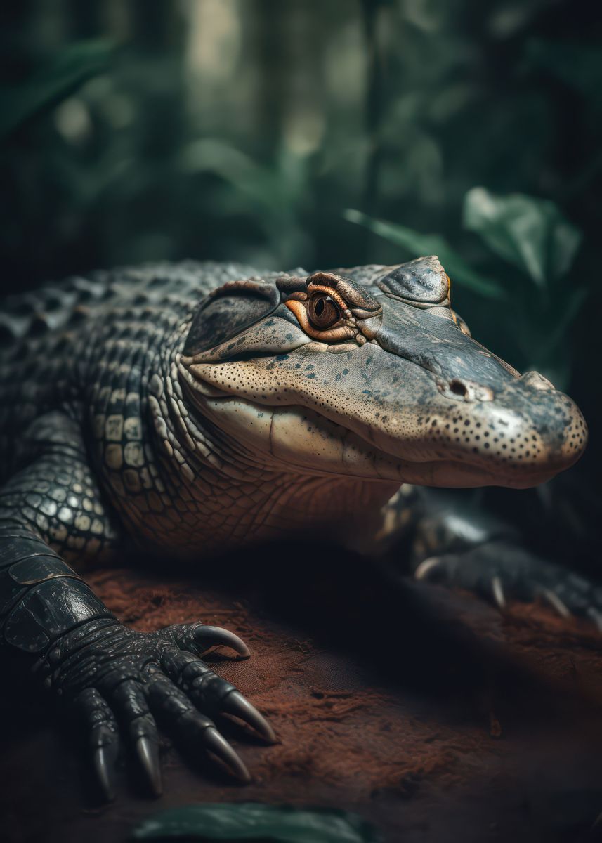 'Menacing alligator' Poster, picture, metal print, paint by Zooscape ...