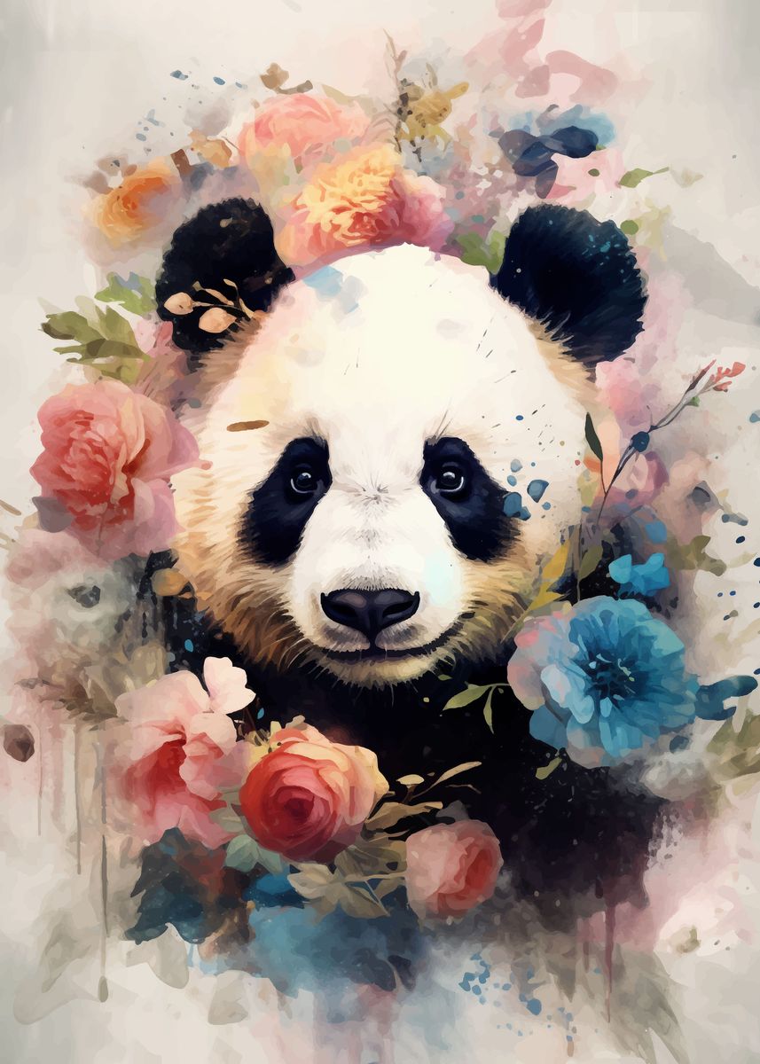 'Panda the Fluffy Wonder' Poster, picture, metal print, paint by EKIM ...